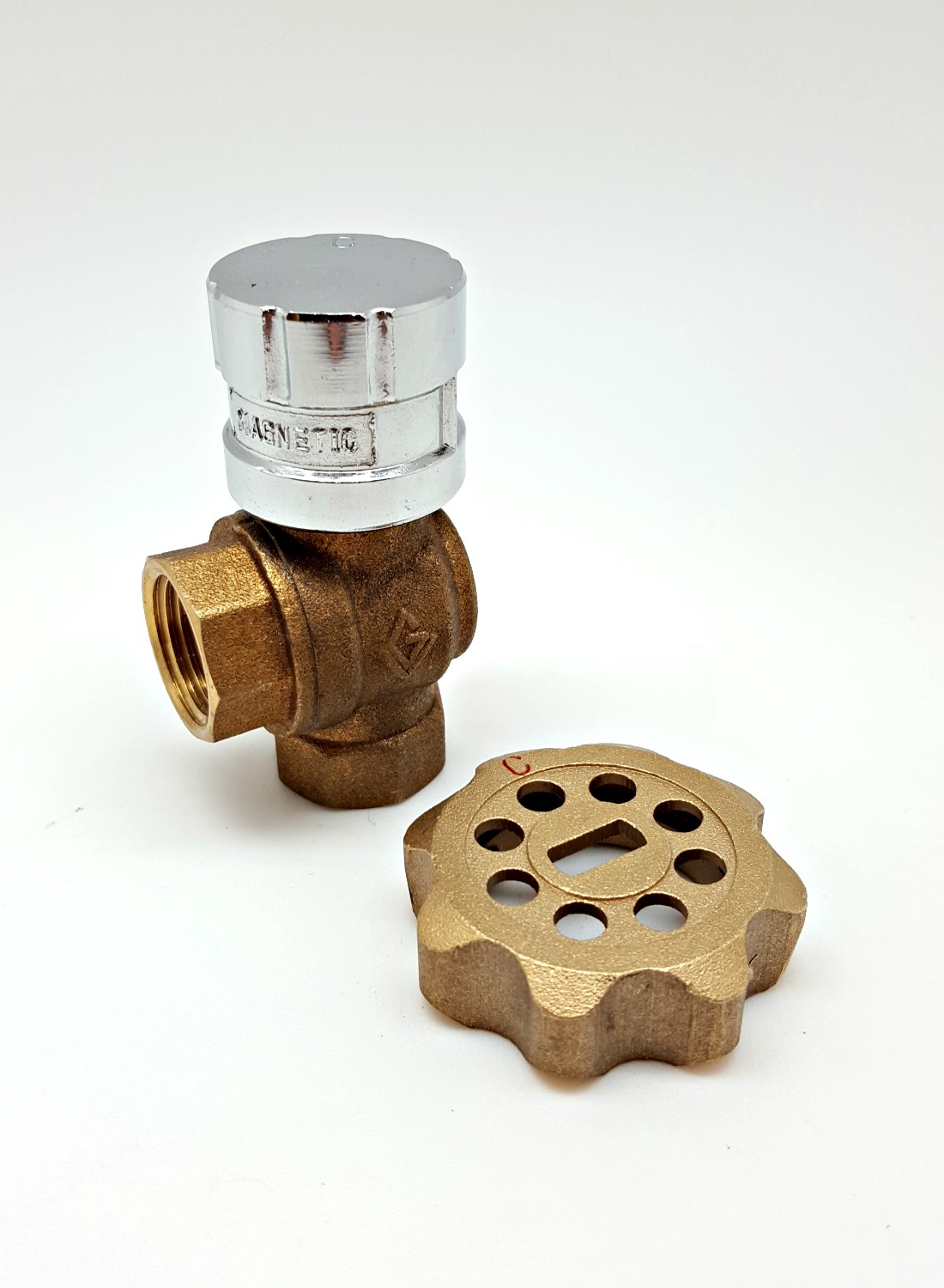 BRASS ANGLE METER VALVE WITH MAGNETIC LCOK | Luzon Foundry Inc.